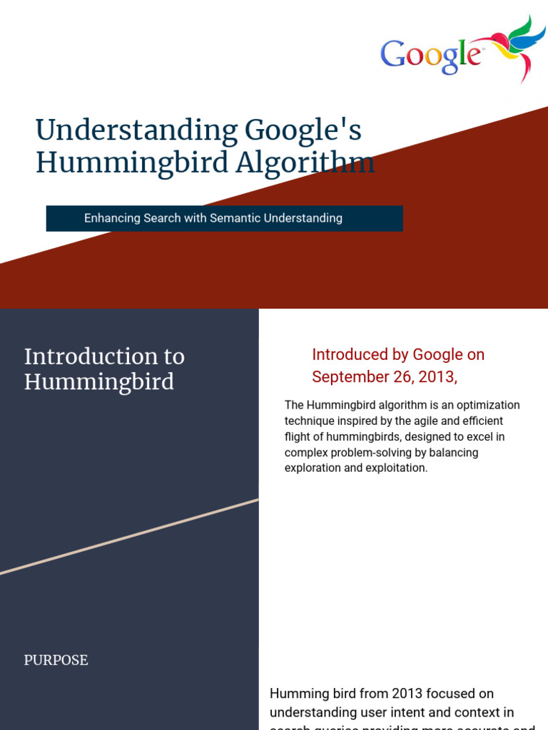 Understanding Google's Hummingbird Algorithm | PDF