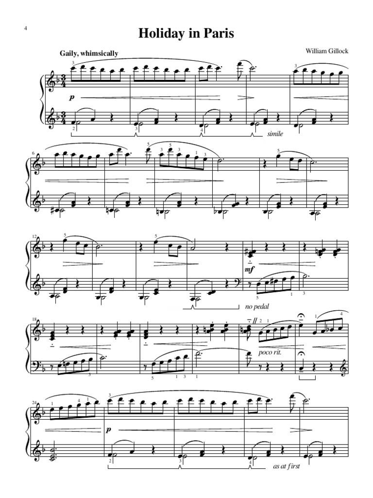 Holiday in Paris - Gillock | PDF