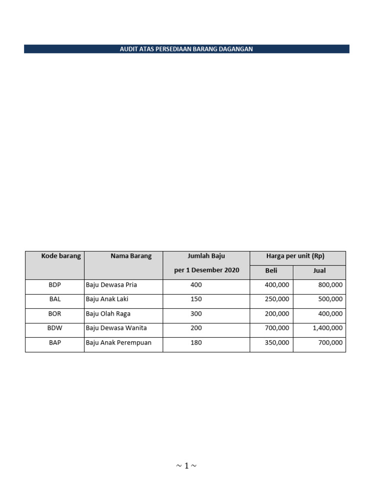 Soal Latihan TM - Inventory | PDF