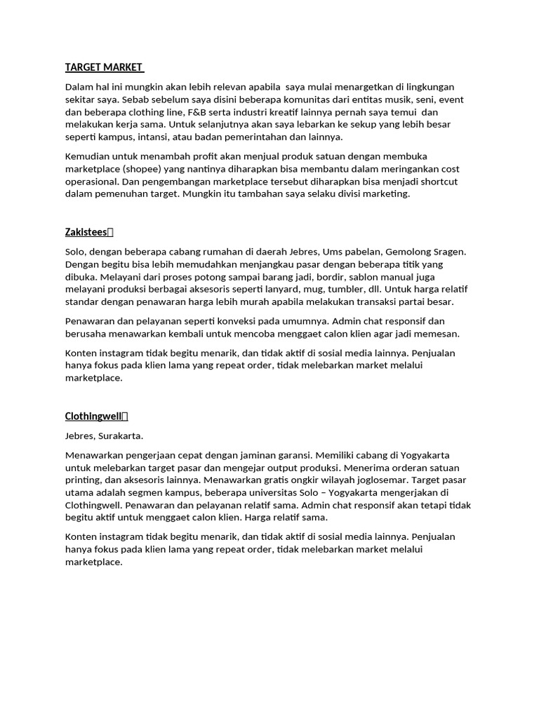 Analisis Kompetitor Wibiantara | PDF