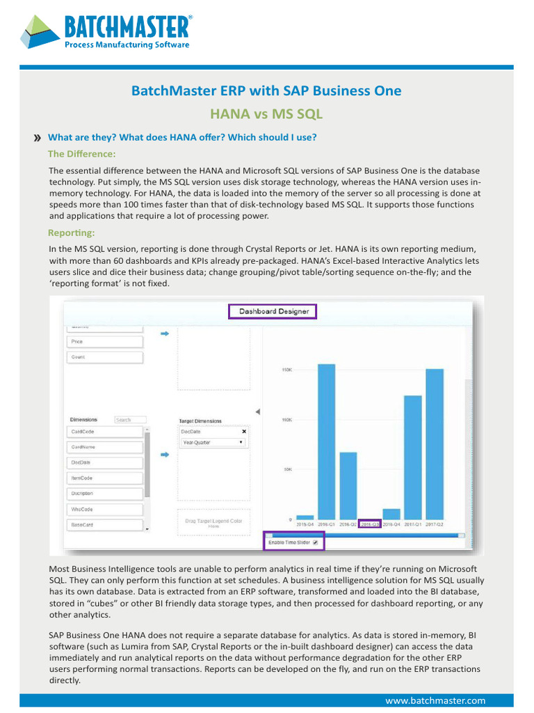 HANA Vs SQL White Paper | PDF