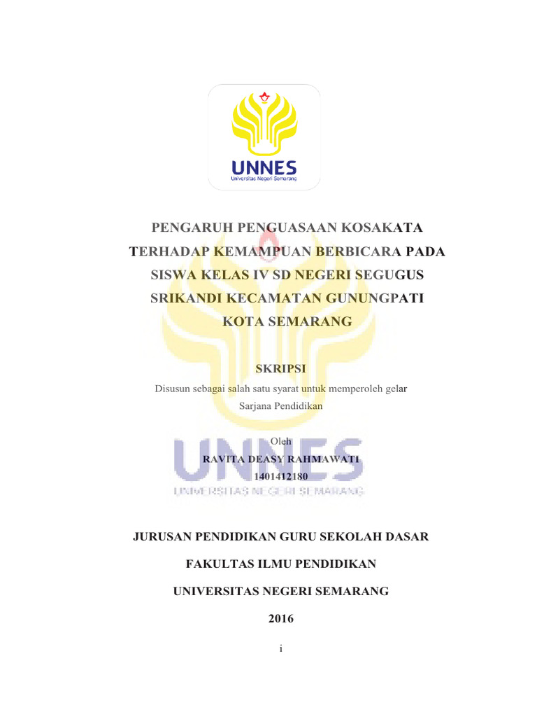 Pengaruh Penguasaan Kosakata Terhadap Kemampuan Berbicara Pada Siswa ...