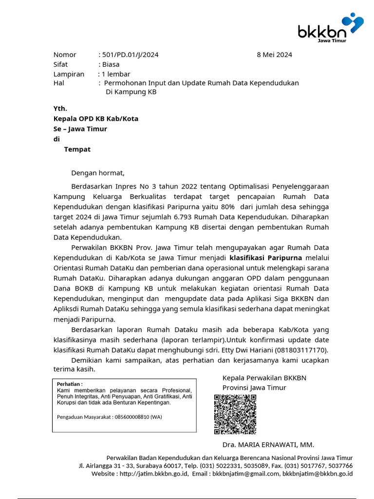 Permohonan Update Rumah Data KB | PDF