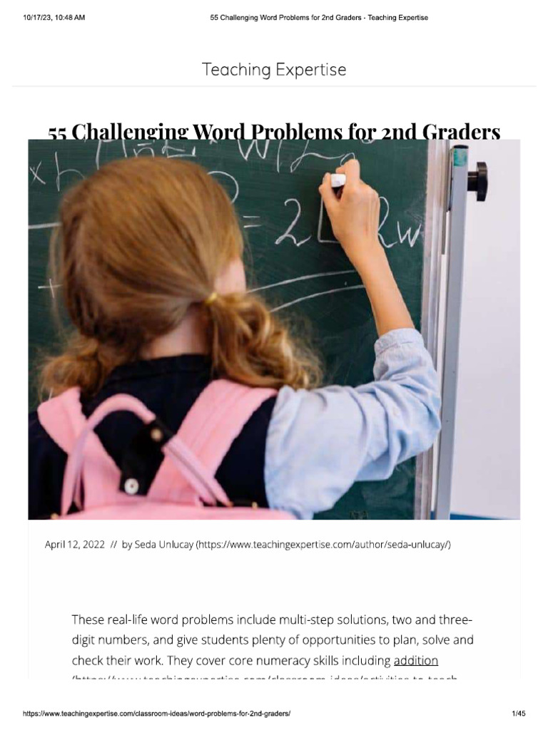 tricky math word problems | PDF