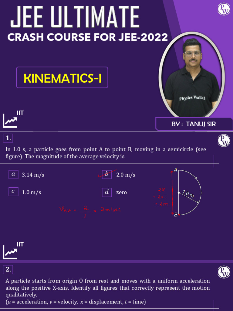 001 Kinematics 1d Dpp 01 Solution Notes Na Pdf