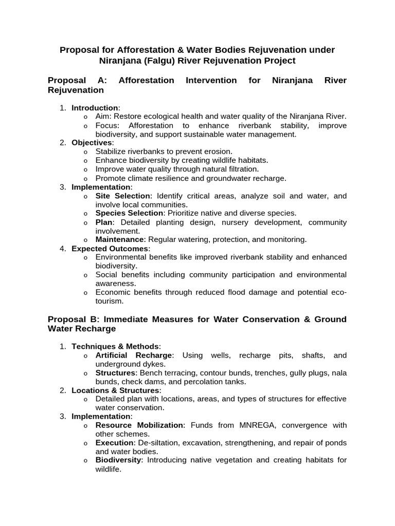 Proposal For Afforestation & Water Bodies Rejuvenation - Revised - Gaya ...