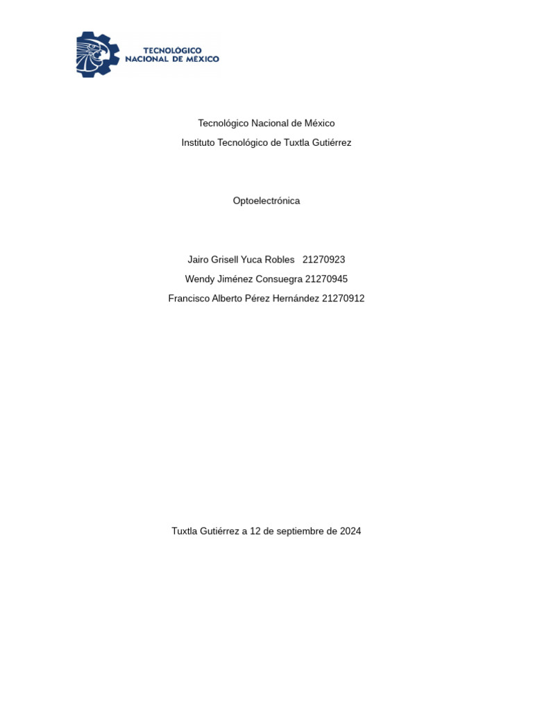 Reporte Practica1 Opto | PDF