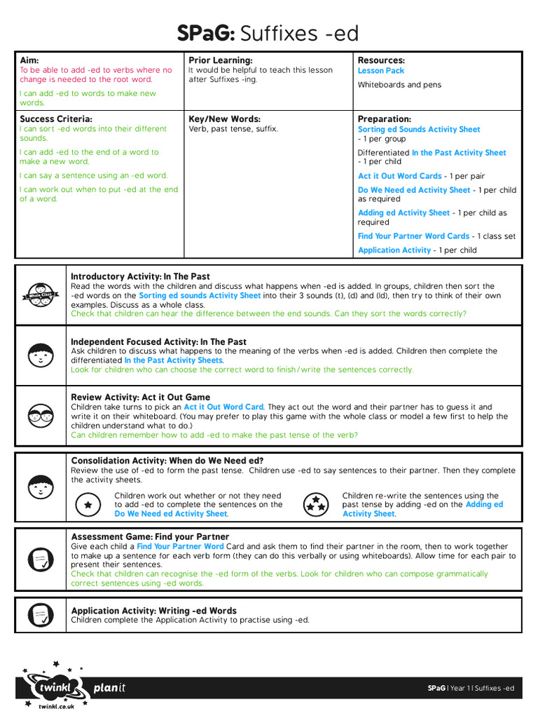 #Lesson Plan Suffixes - Ed | PDF