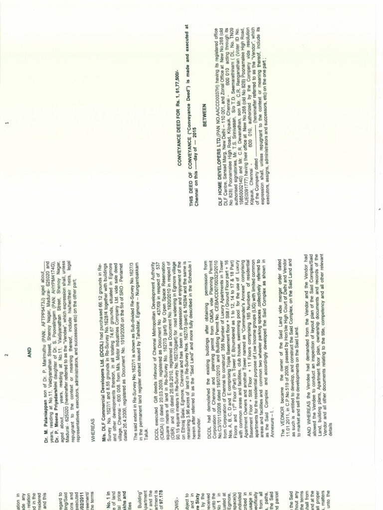 Sample Conveyance Deed of Commanders Court Apartment CCA013 | PDF