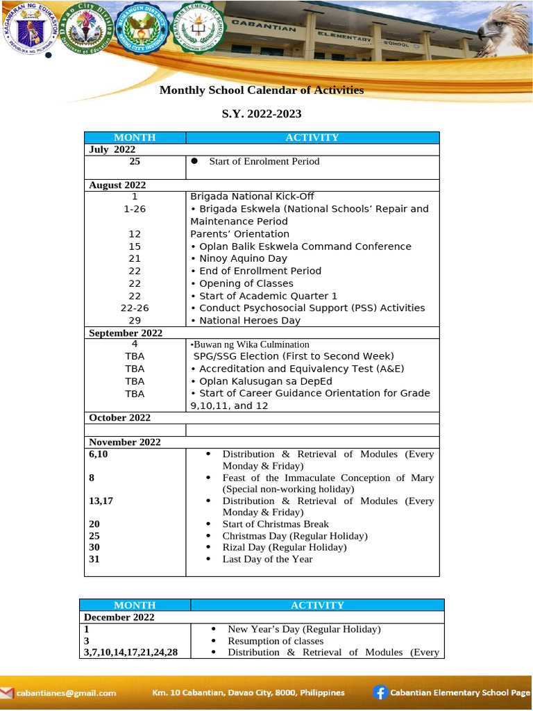 School Calendar-Edited | PDF