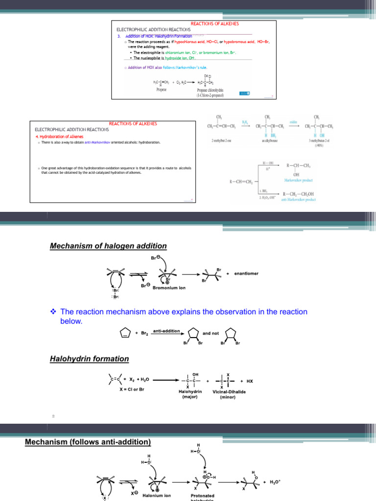 Rxns and Alkyl Halides | PDF | Alkene | Chemical Reactions