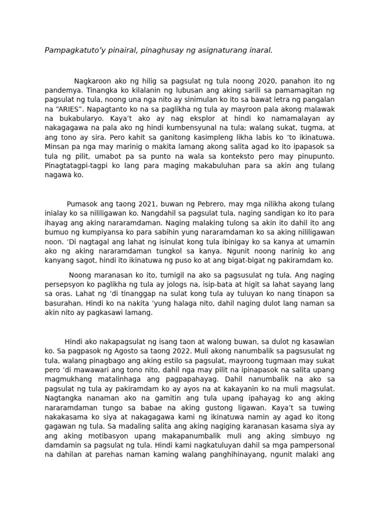 Elektib-Craft Essay | PDF