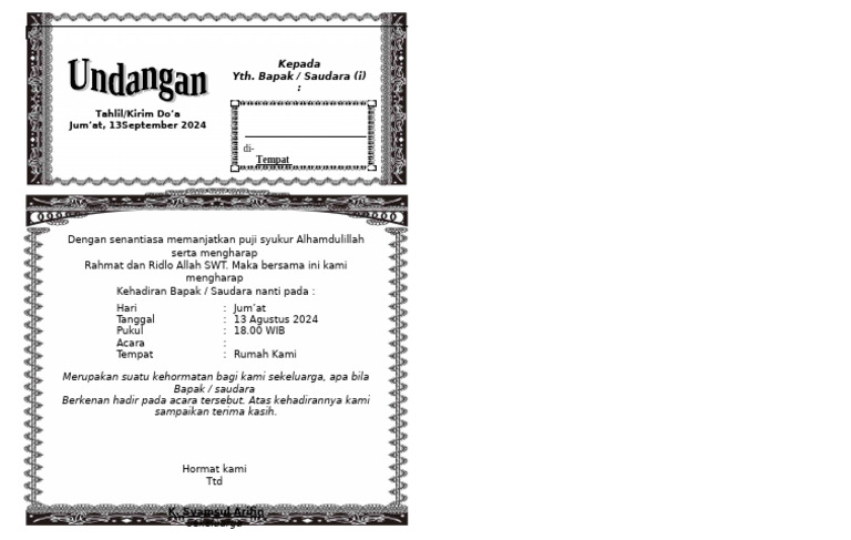 Undangan 2 Kolom | PDF