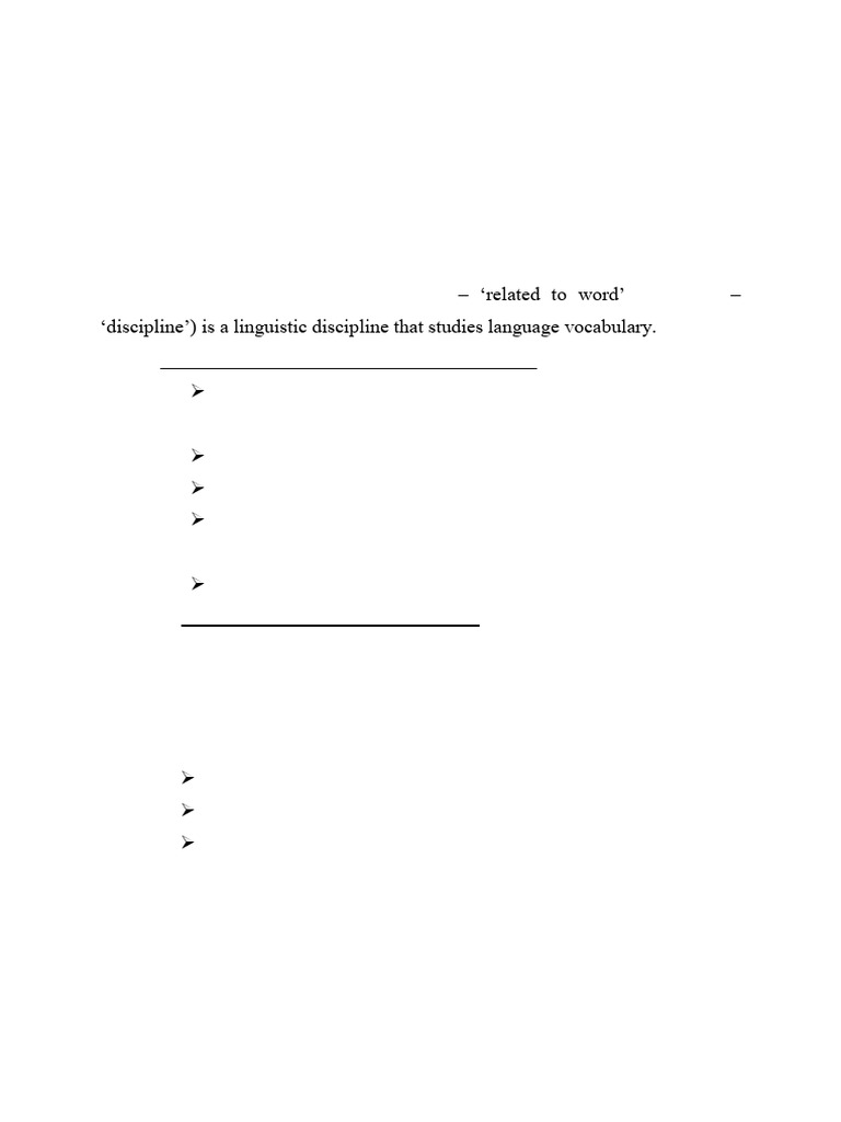 Lexicology (Introduction) | PDF