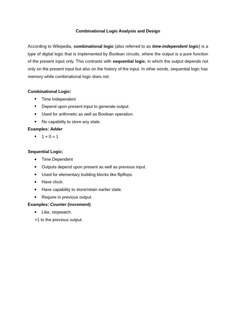 Combinational Logic | PDF