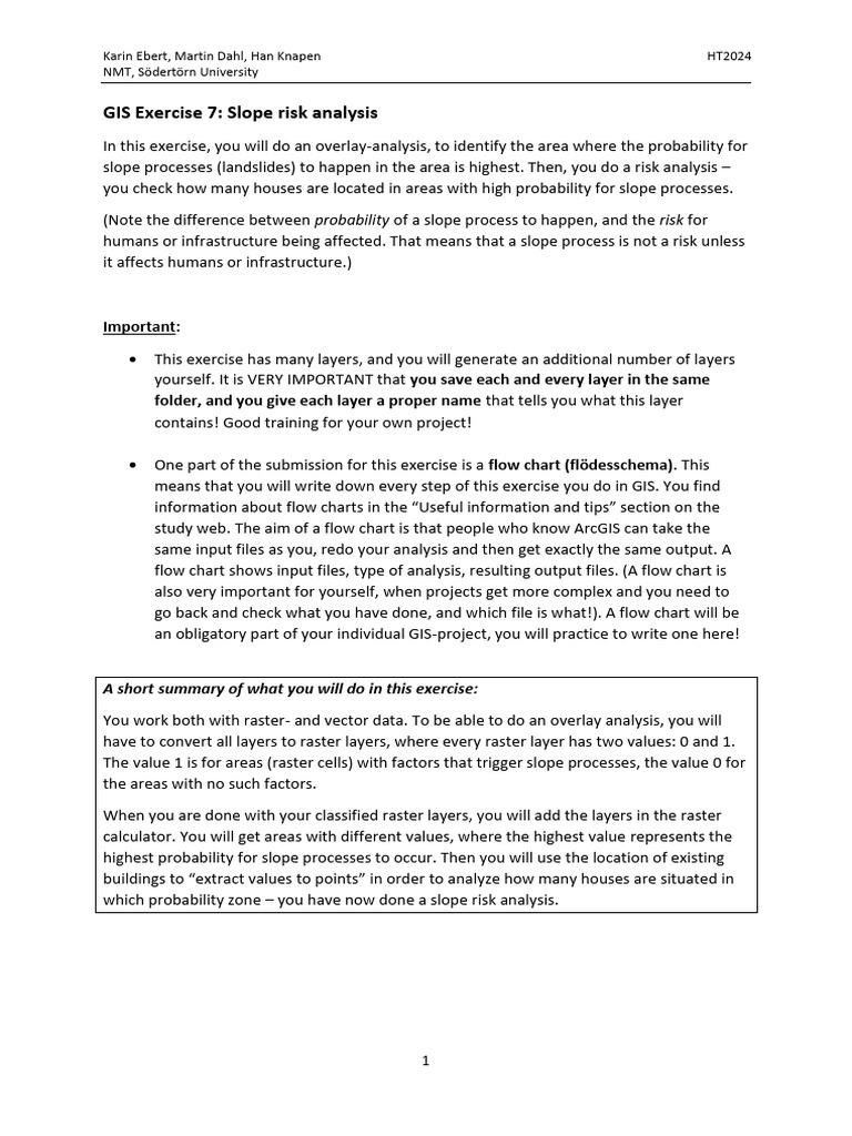 Exercise07 - Slope Risk Analysis - v30d | PDF | Geographic Information System | Teaching Methods ...