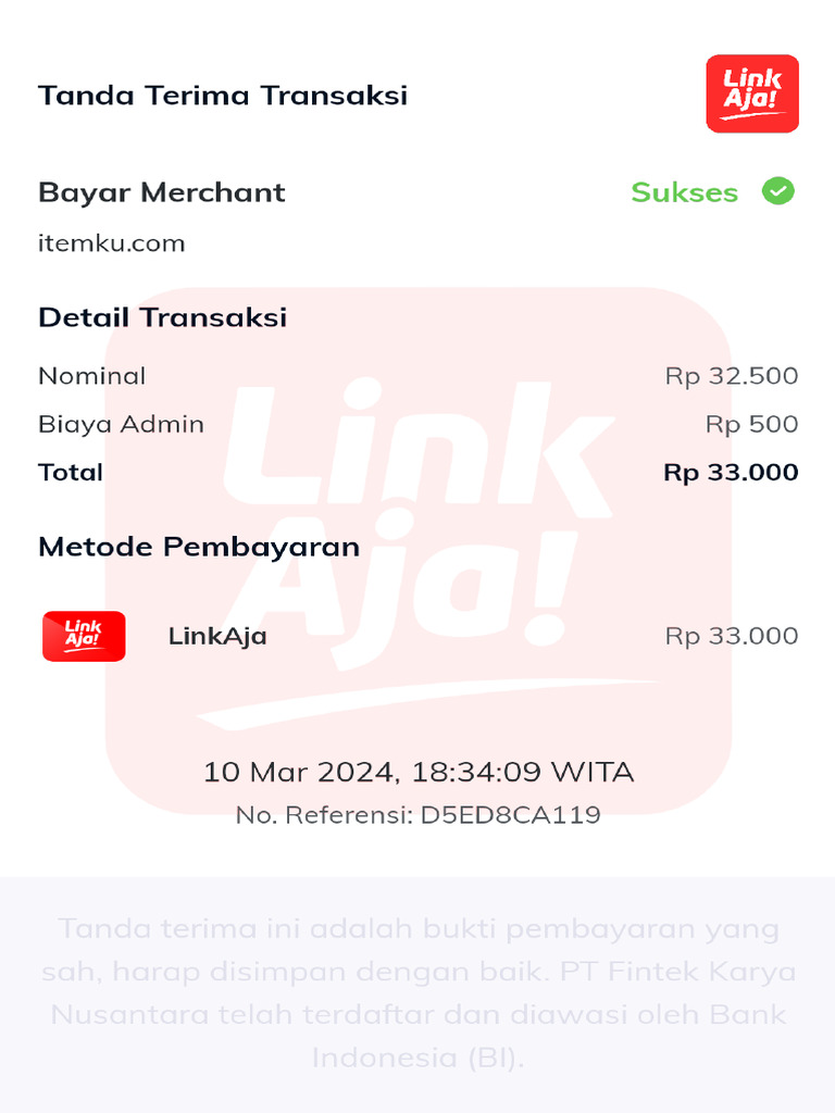 LinkAja RECEIPT 20240310 183707 20240310 183707 | PDF