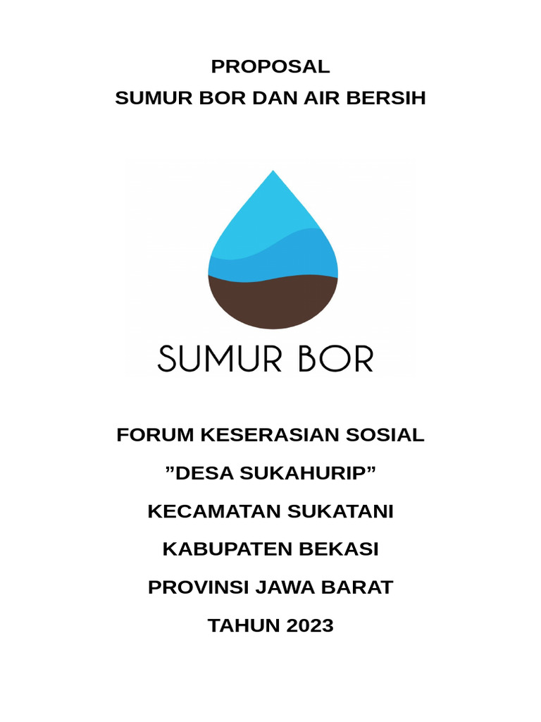 Proposal Sumur Bor Sukahurip | PDF