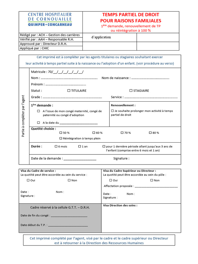 10 - Imprime Temps Partiel de Droit - V2 | PDF