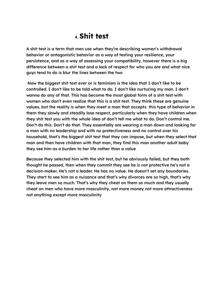 Women Shit Test | PDF