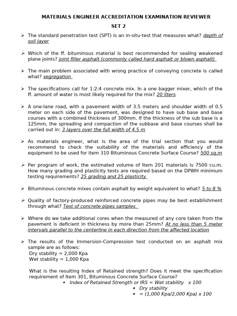 MATERIALS ENGINEER ACCREDITATION EXAMINATION REVIEWER (SET 2) | PDF