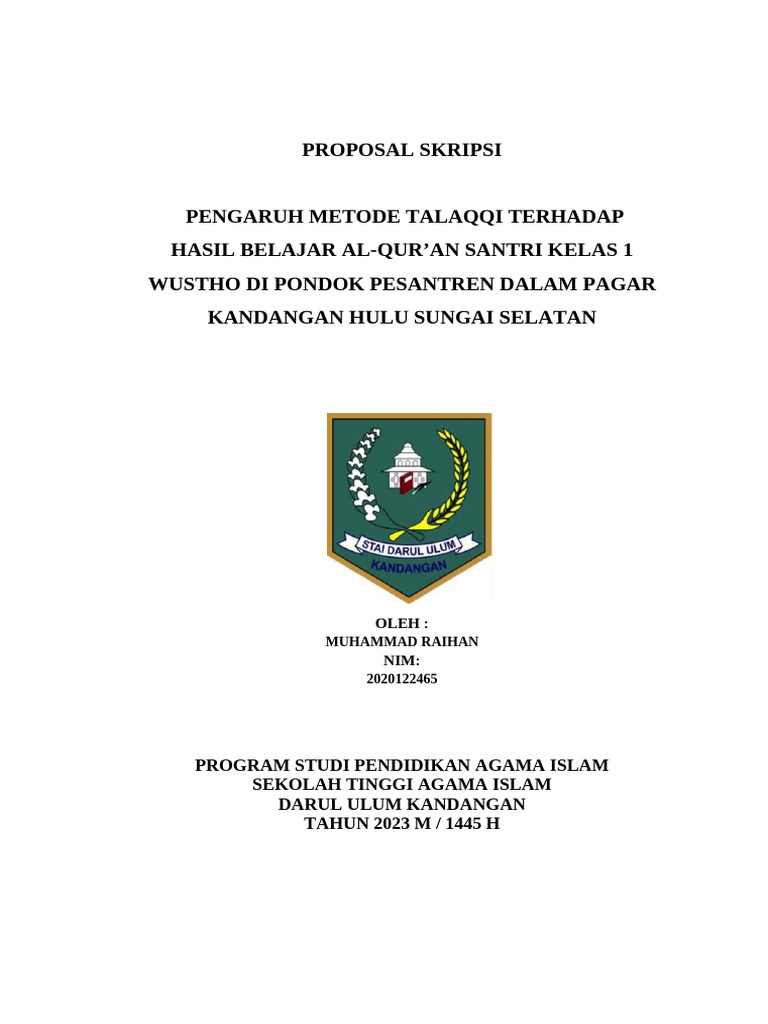 PROPOSAL Skripsi Rev5-Muhammad Raihan | PDF