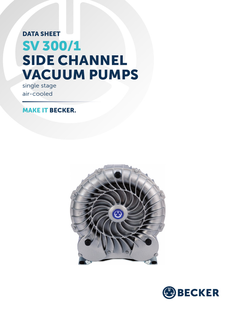 Ds Becker SV 300 1 Vacuum Pumps en | PDF