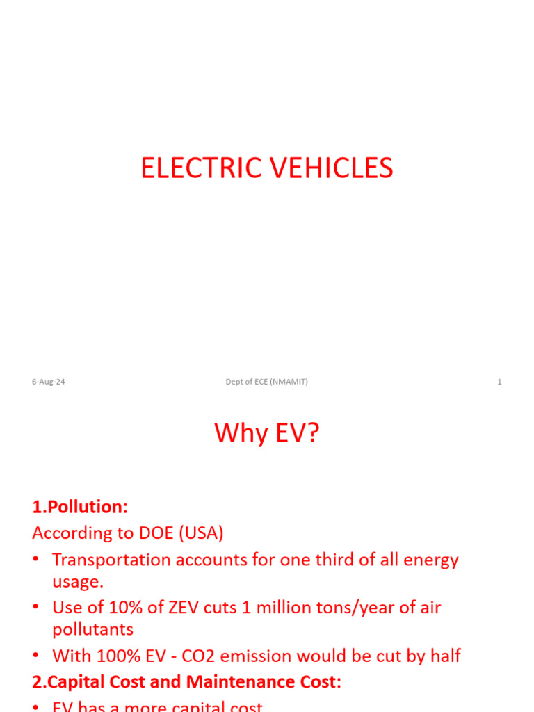 Electric vehicles part 1 | PDF