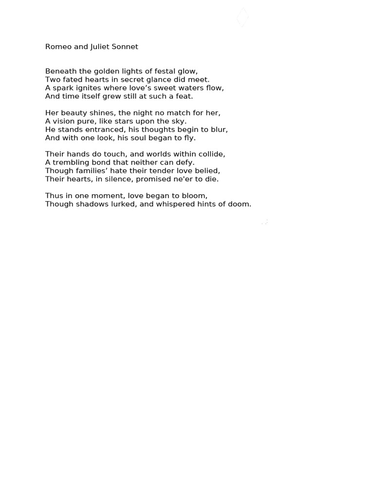 Romeo and Juliet Sonnet | PDF