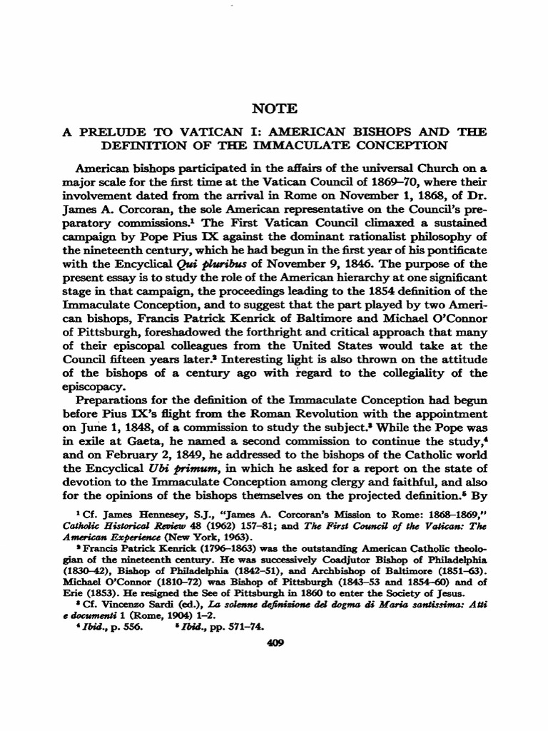 Prelude To Vatican I | PDF