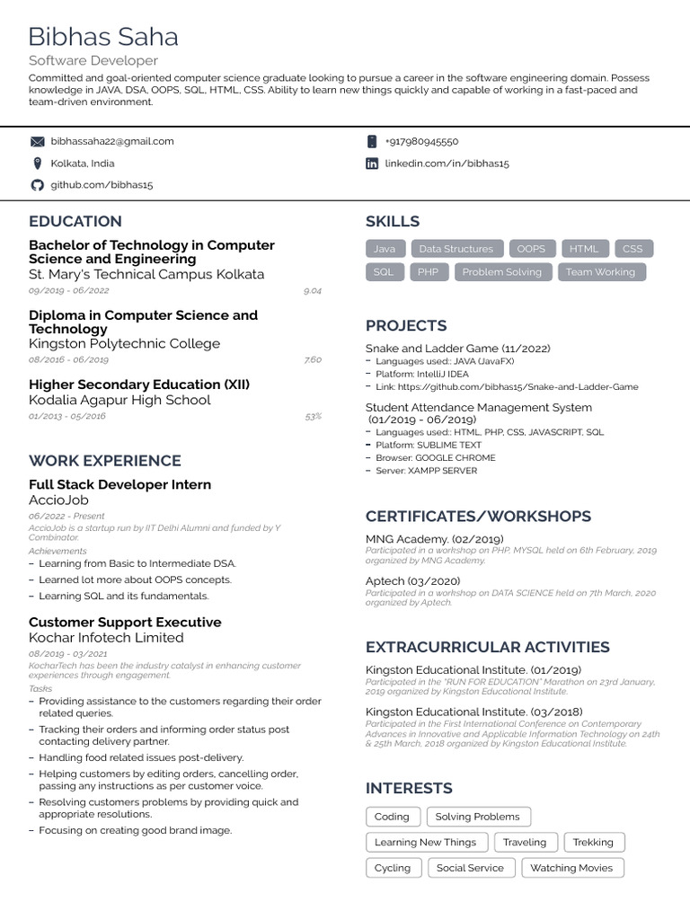 Bibhas's Resume | PDF