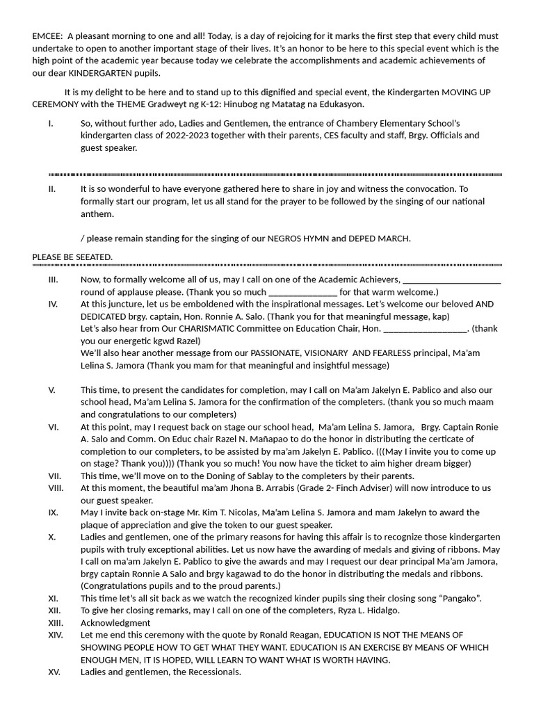 Moving Up Script.... | PDF