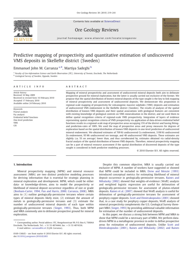 Predictive Mapping of Prospectivity and | PDF | Geology | Petrology