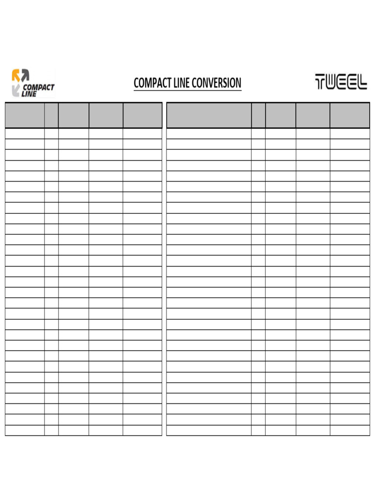 Compact Line Conversion Chart | PDF