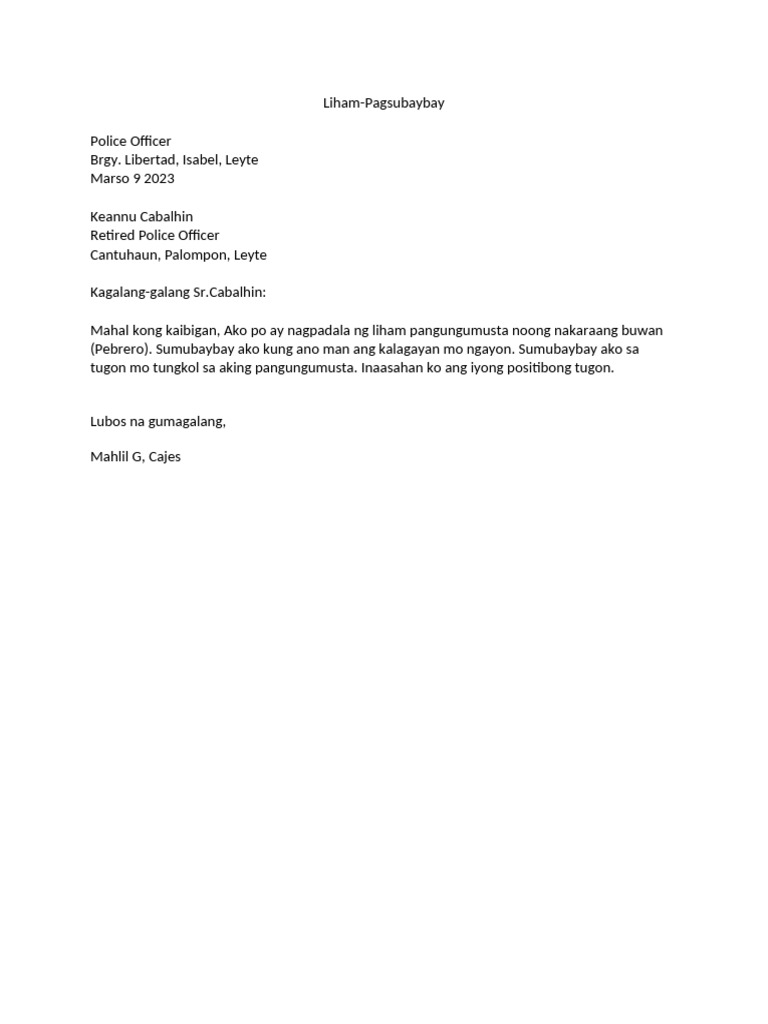 Liham Pagsubaybay | PDF