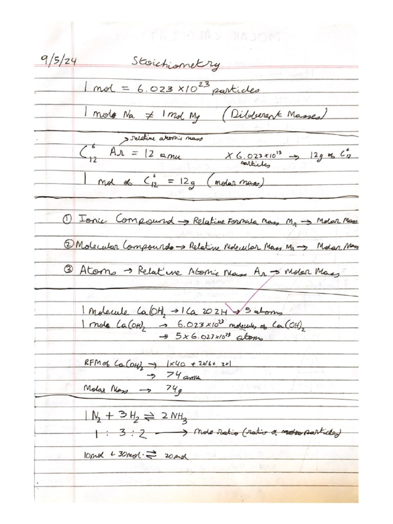 Stoichiometry Notes | PDF