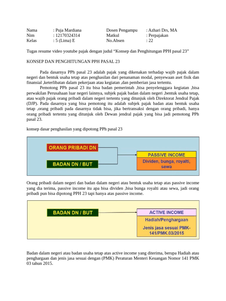 Konsep Dan Penghitungan PPH Pasal 23 | PDF
