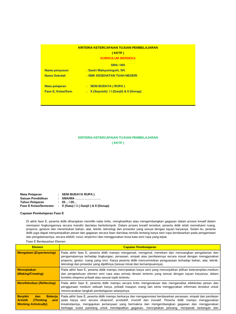Kriteria Ketercapaian Tujuan Pembelajaran | PDF