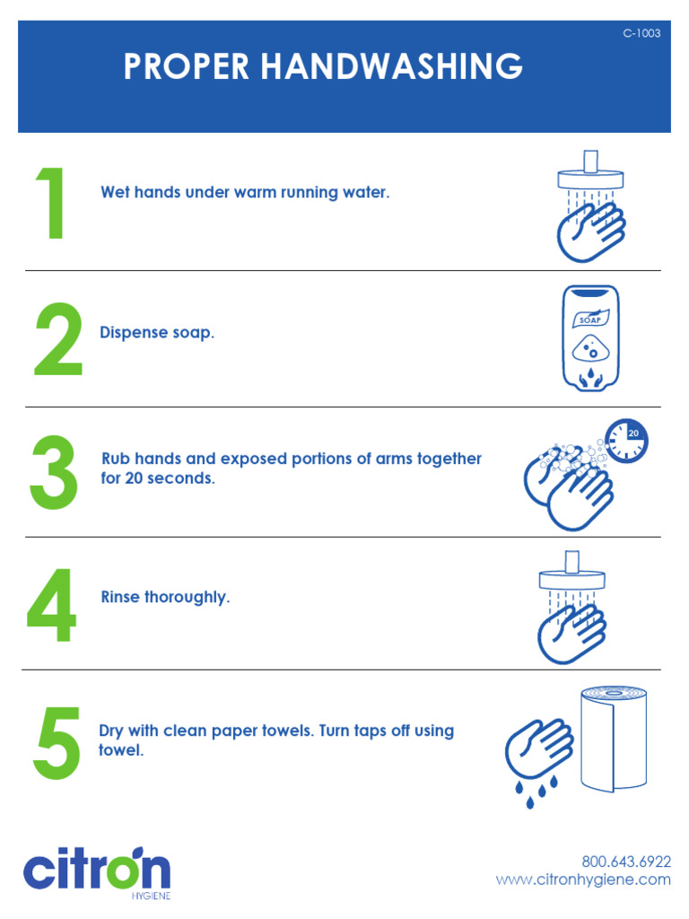 Handwashing Sign With Icons Paper Towel US | PDF