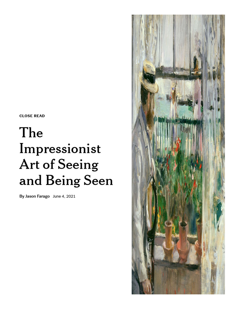 The Impressionist Art of Seeing and Being Seen | PDF