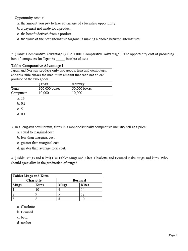ECON_1010_ practice questions for final exam | PDF