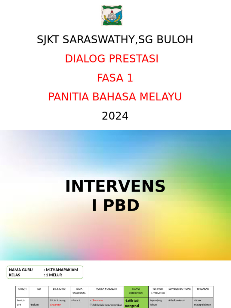 DIALOG PRESTASI SEM 1 6m BM | PDF