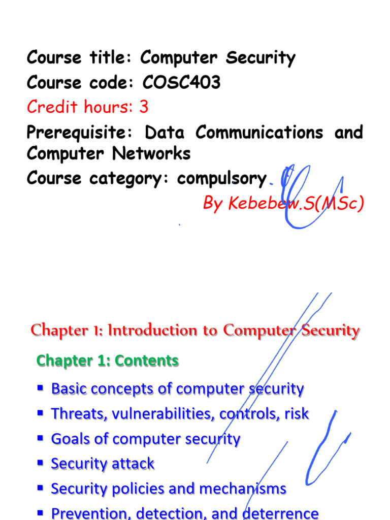 Chapter 1 Introduction To Computer Security - 231106 - 163713 | PDF