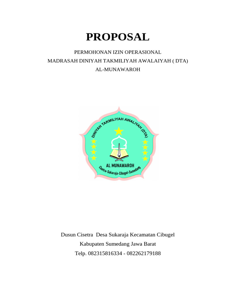 Cover Proposal Izin DTA | PDF
