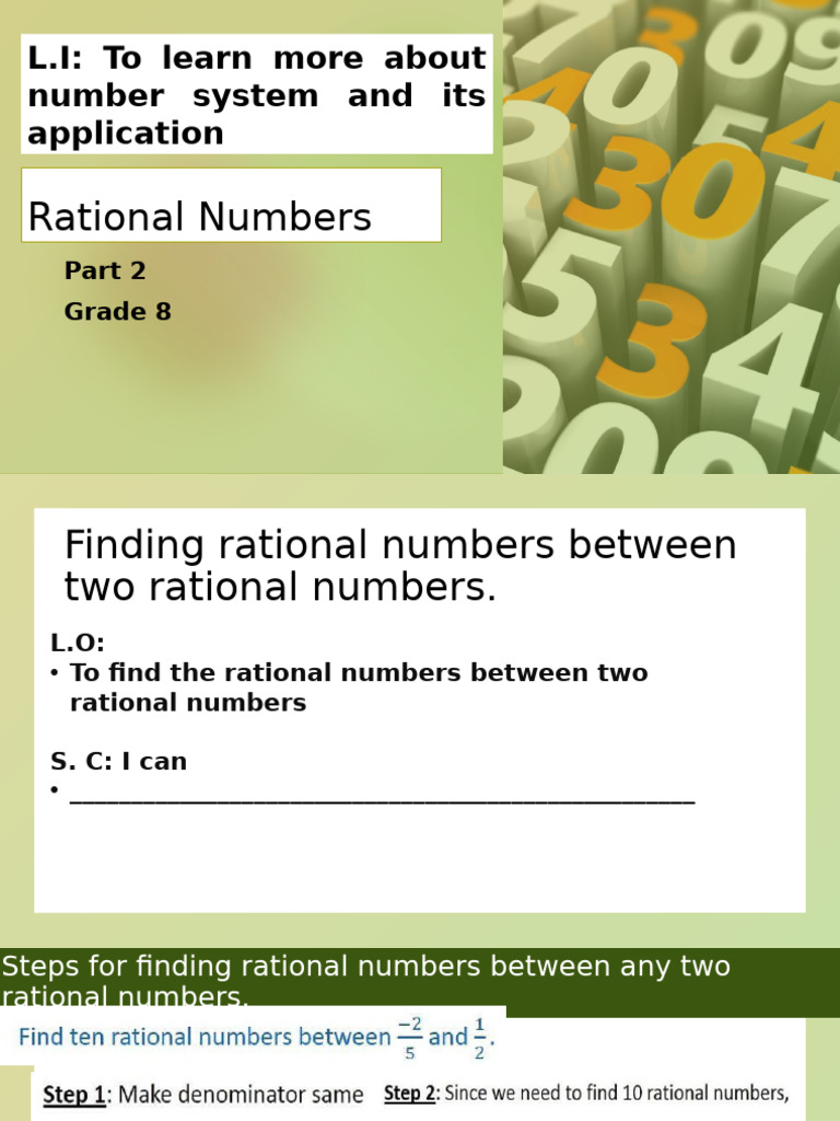 Gr8 - Rational Numbers - Part 2 - Student | PDF