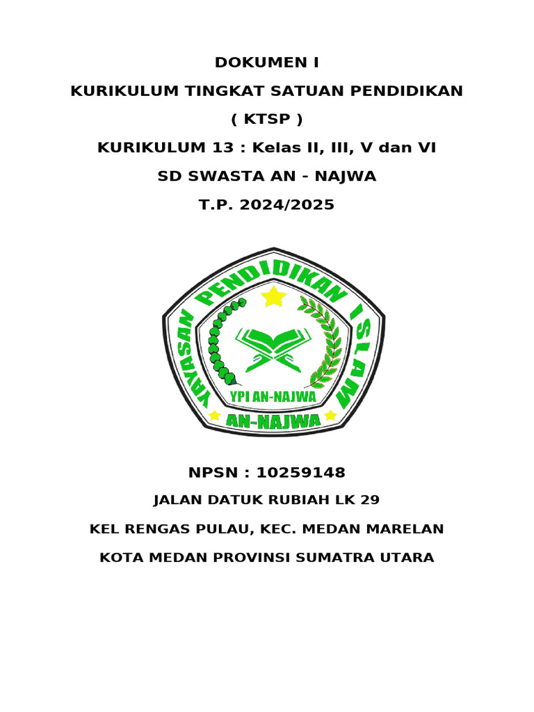 Dokumen 1 KTSP 2025 | PDF