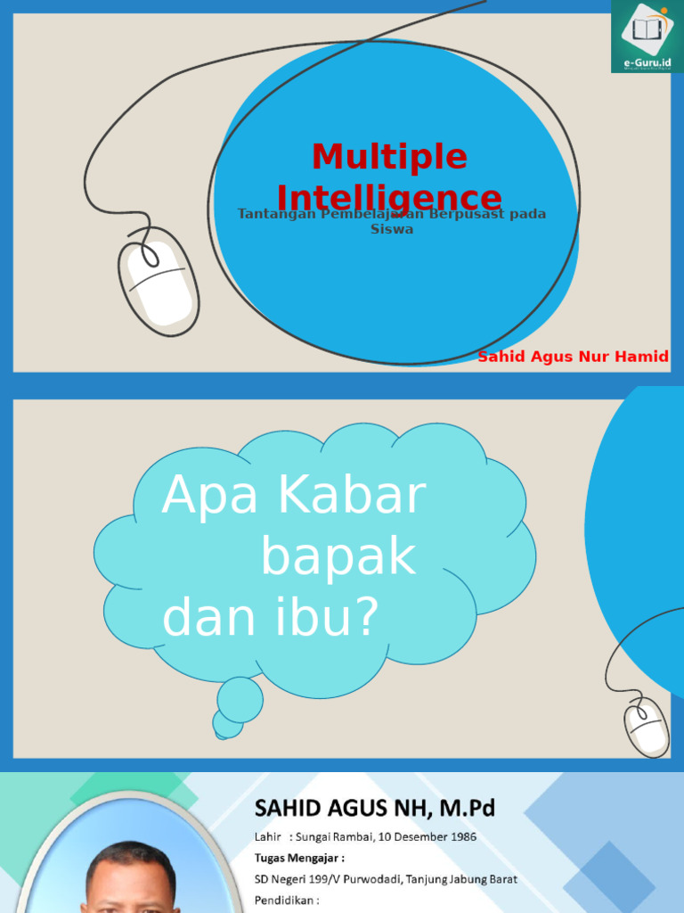 Materi 1 Multiple Intelligence Dan Tantangan Dalam Pembelajaran | PDF