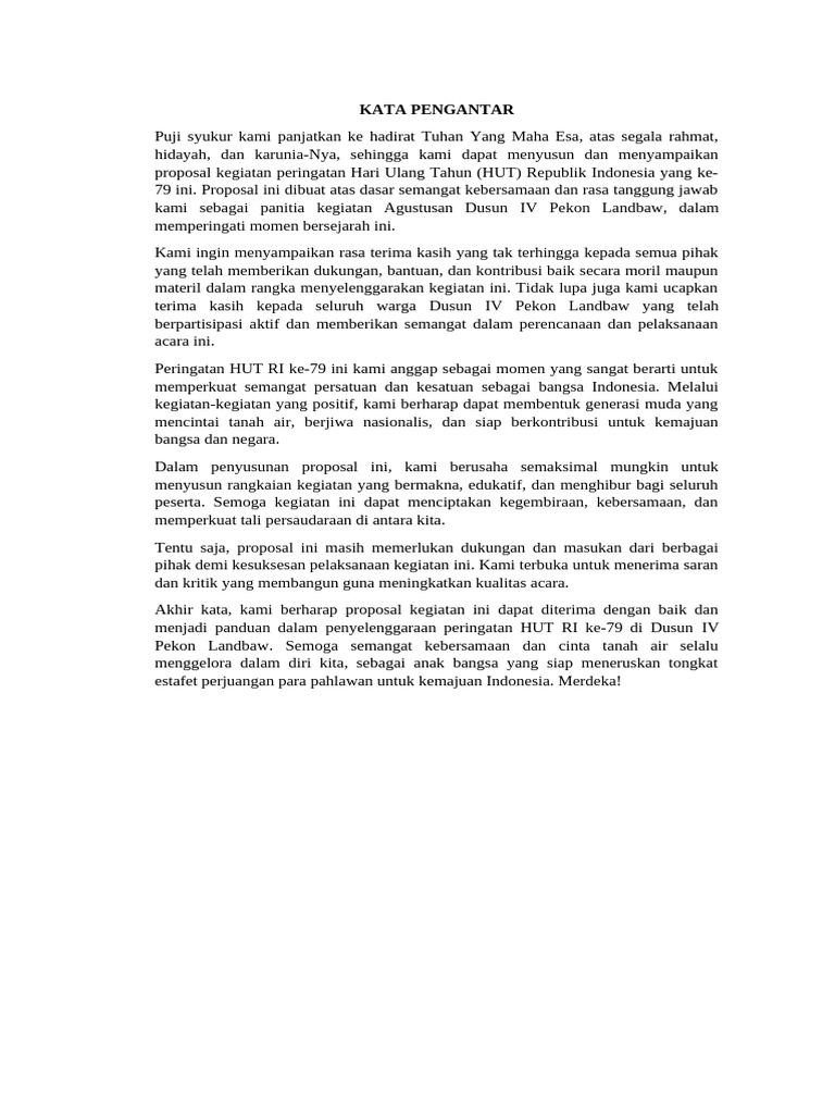 Proposal 17an Khayun Ke 78 Tambahan | PDF