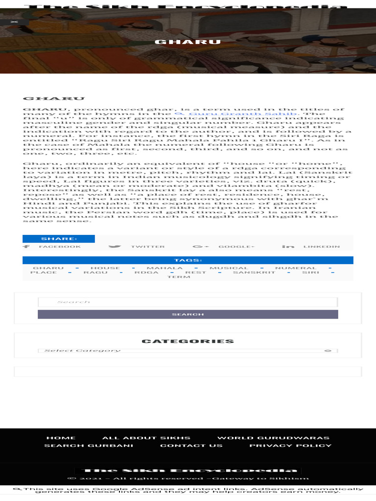 GHARU - The Sikh Encyclopedia | PDF