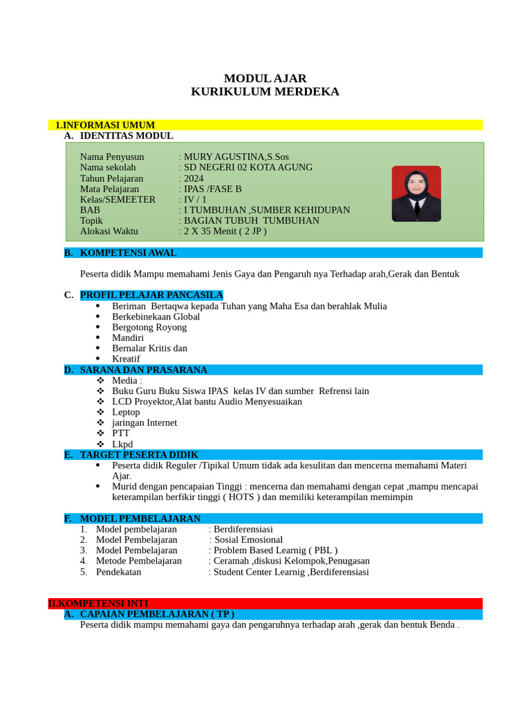 MODUL AJAR MURY | PDF